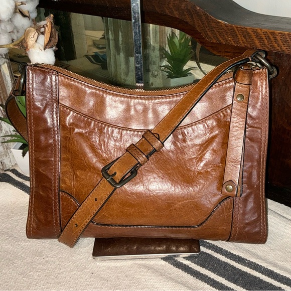 Frye | Bags | Frye Melissa Zip Top Saddle Crossbody Cognac Brown Retail ...